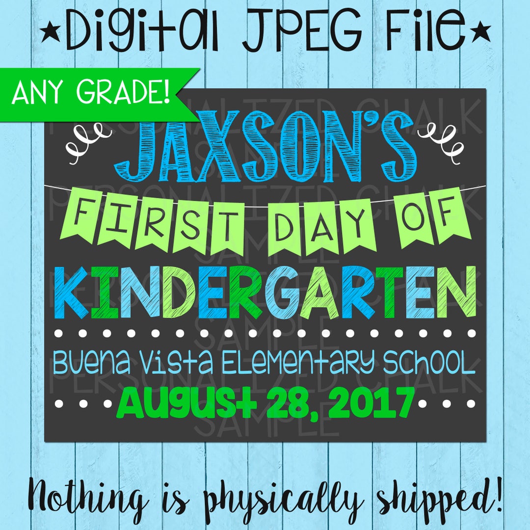First Day of School Chalkboard Poster Printable Pre-k - Etsy