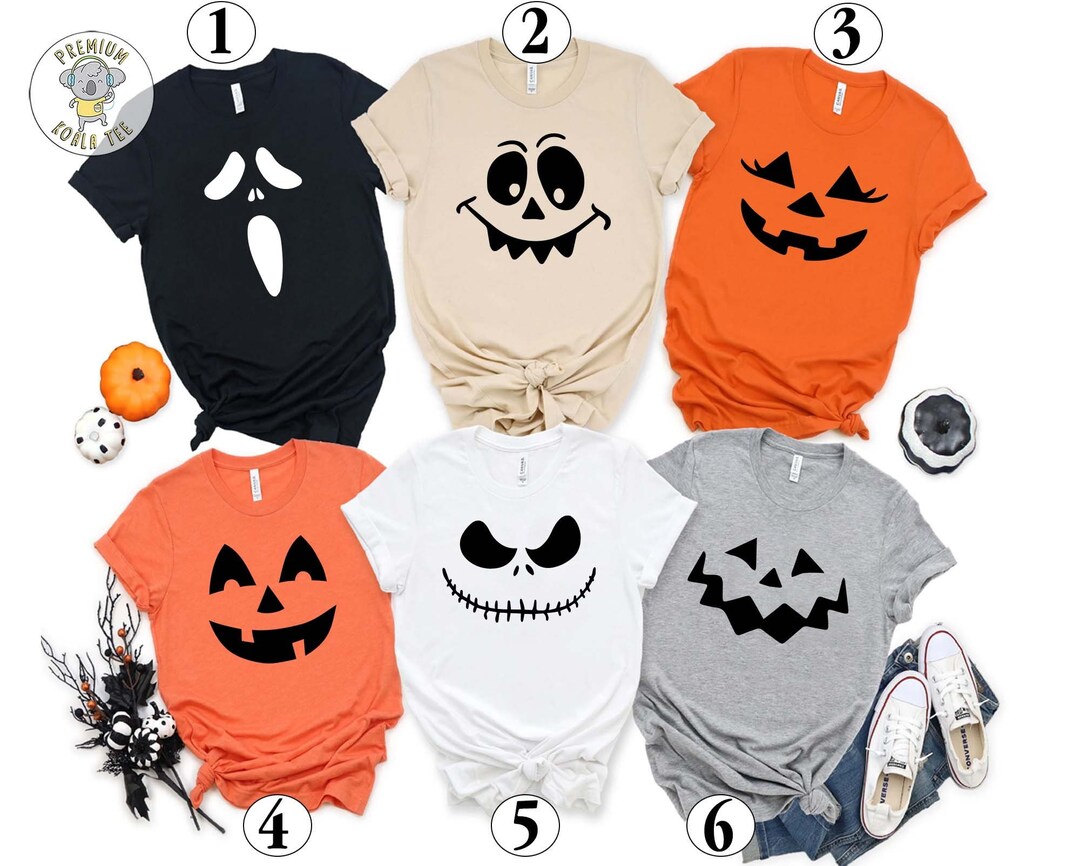 Halloween Pumpkin Face Shirt, Jack-o-lantern Shirts, Funny Pumpkin Face ...