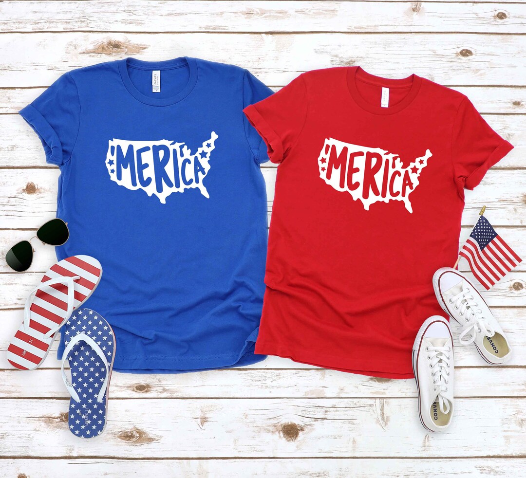 Merica T-shirt USA Map Shirt Independence Day T-shirt 4th of - Etsy