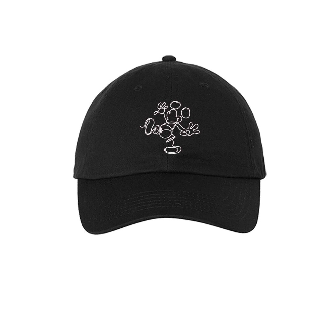 Mickey Line Art Hat, Adult Kids Sizes, Mickey Embroidered Hat, Mickey ...