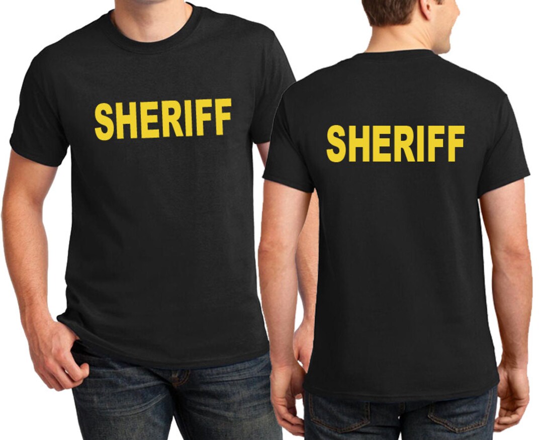 SHERIFF Logo T-shirt Halloween Costume Police Staff 2 Sided Print ...