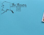 Alaska Address Stamp Custom Address Stamp Alaska Stamp Self | Etsy