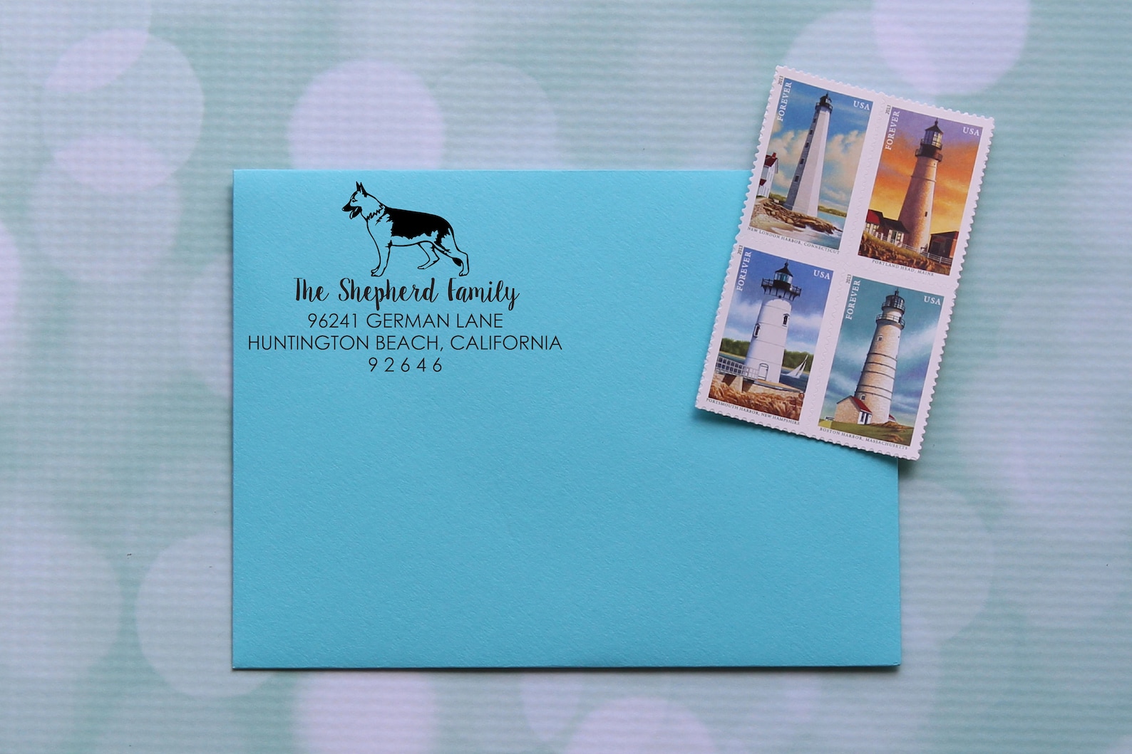 German Shepherd Address Stamp, Dog Address Stamp, GSD Stamp, German ...