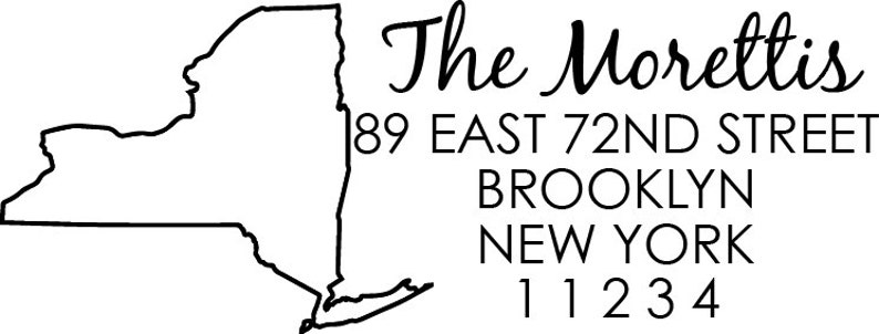 New York Address Stamp Custom Address Stamp State Address - Etsy