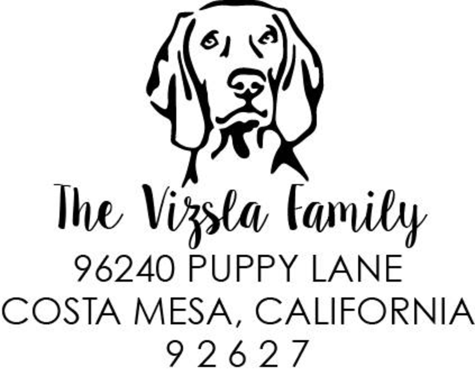 Vizsla Address Stamp, Dog Address Stamp, Vizsla Dog Stamp, Self Inking ...
