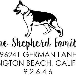 German Shepherd Address Stamp, Dog Address Stamp, GSD Stamp, German ...