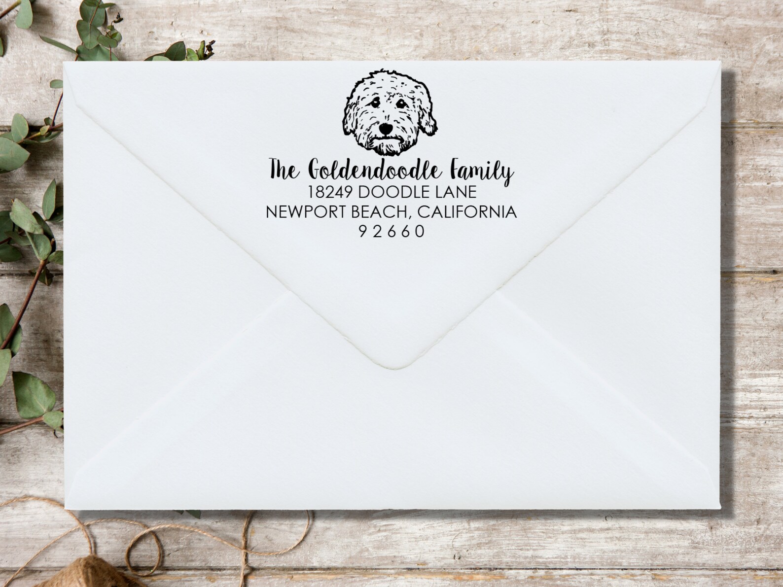 Goldendoodle Address Stamp, Dog Address Stamp, Doodle Address Stamp ...