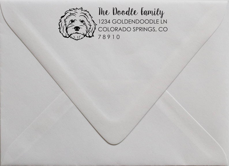 Goldendoodle Address Stamp, Dog Address Stamp, Doodle Address Stamp ...