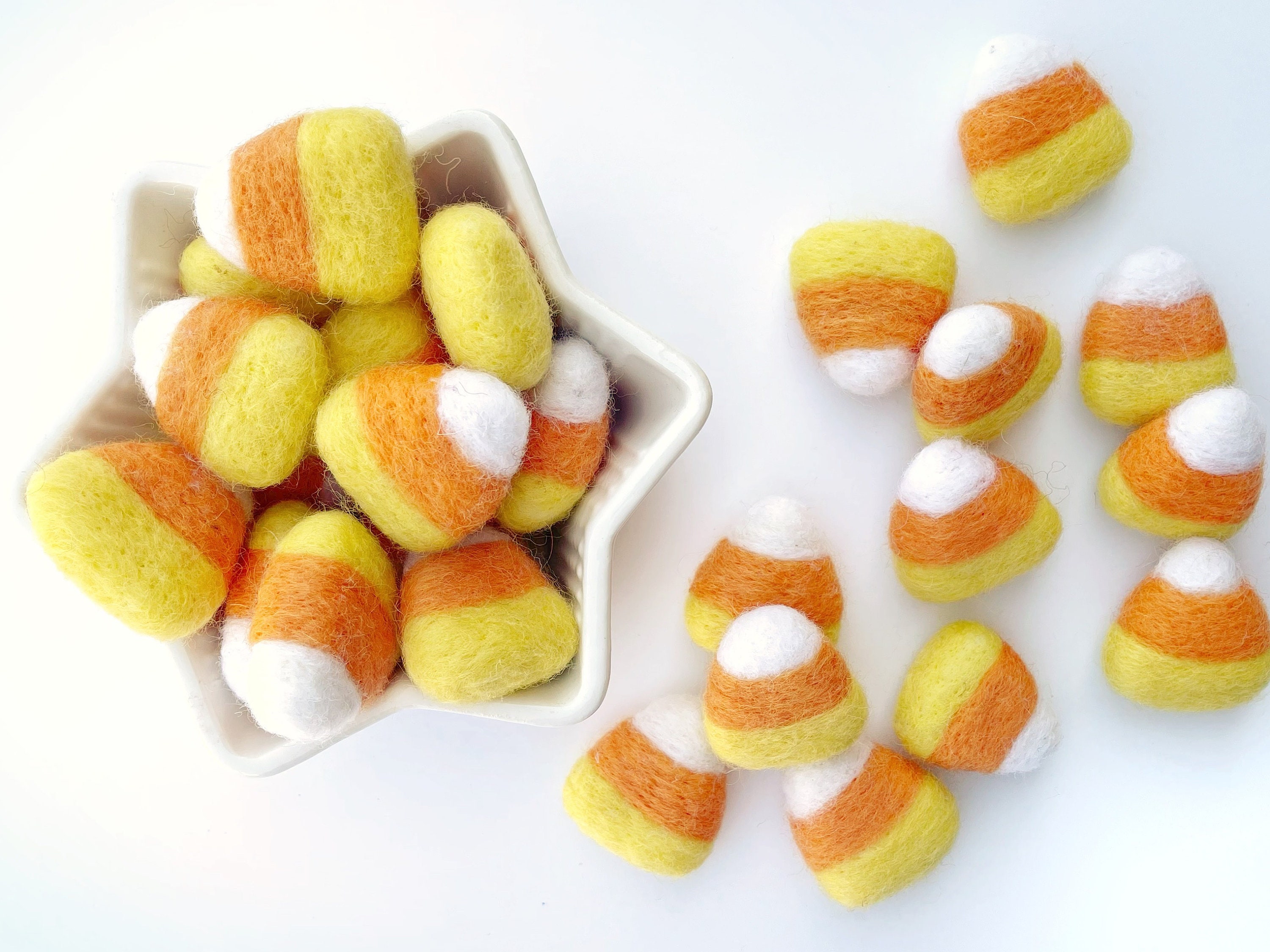 Felt Candy Corn, Halloween Felted Candy Corn, Halloween Felt Shapes ...