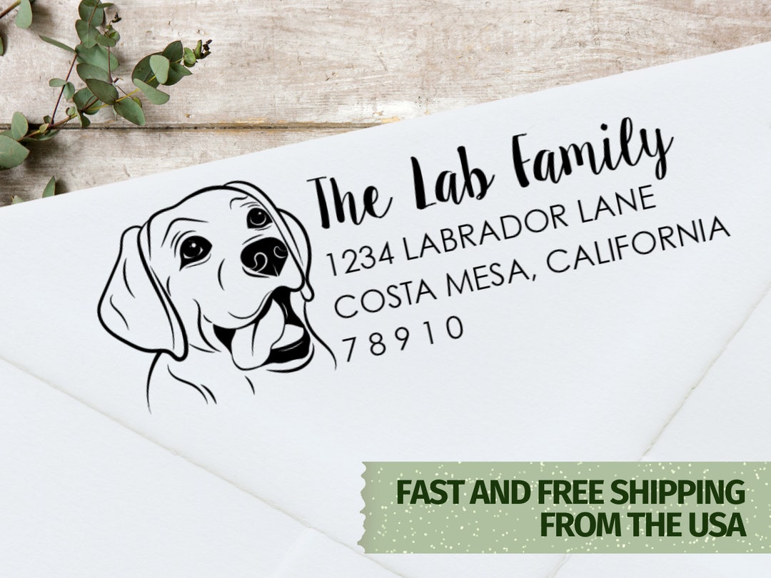 Labrador Address Stamp, Yellow Lab Address Stamp, Black Lab Address ...