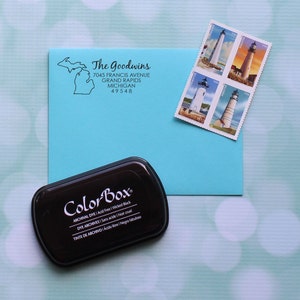 Michigan Address Stamp, Custom Address Stamp, Michigan Stamp, Self ...