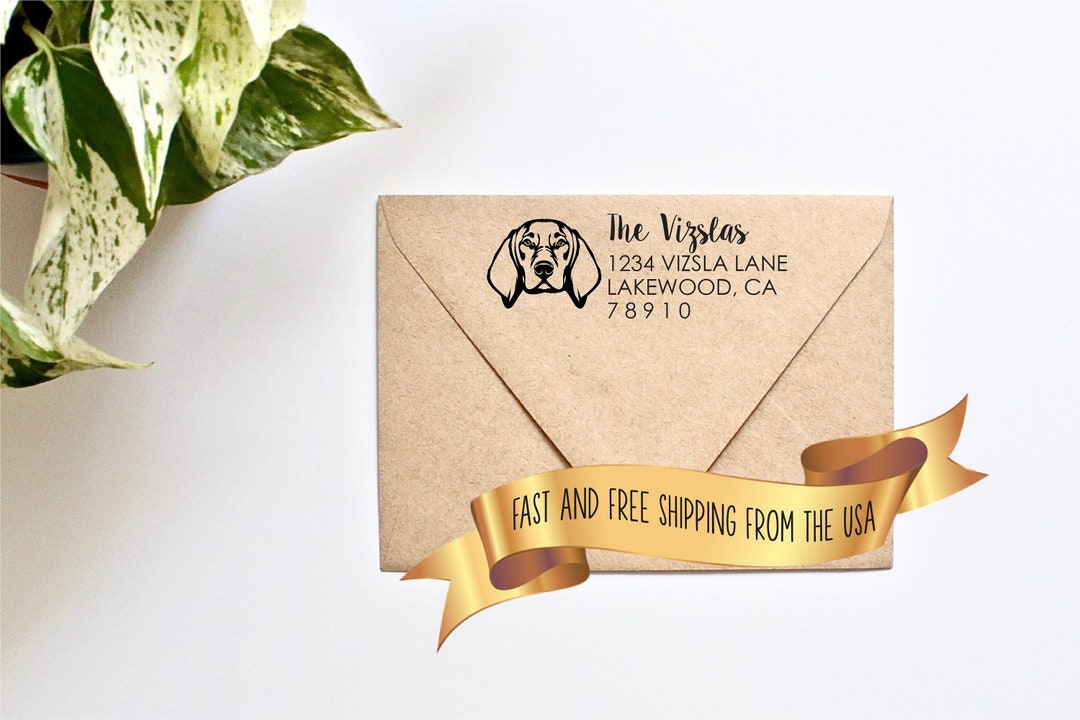 Vizsla Address Stamp, Vizsla Dog Address Stamp, Vizsla Stamp, Self ...