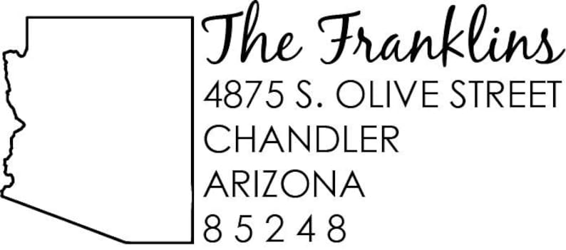 Arizona Address Stamp, Custom Address Stamp, Arizona Stamp, Self Inking ...