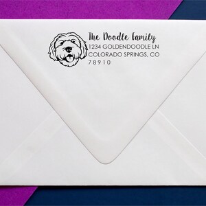 Goldendoodle Address Stamp, Dog Address Stamp, Doodle Address Stamp ...