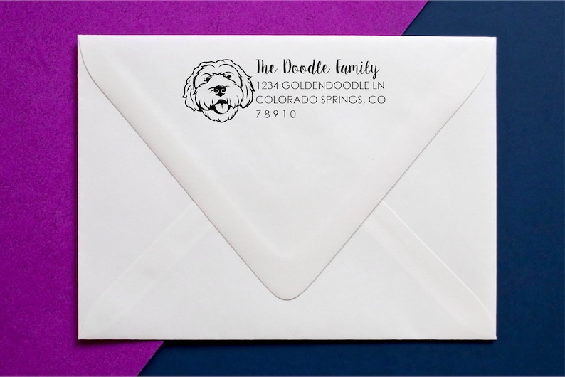 Goldendoodle Address Stamp, Dog Address Stamp, Doodle Address Stamp ...