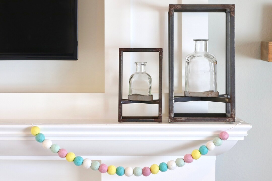 Easter Garland, Spring Garland, Pastel Garland, Felt Ball Garland, Pom ...
