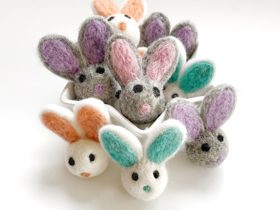 Felt Bunny, Easter Felted Shapes, Felt Bunnies for Garland, Felt ...