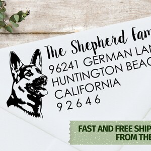 German Shepherd Address Stamp, Dog Address Stamp, GSD Stamp, German ...