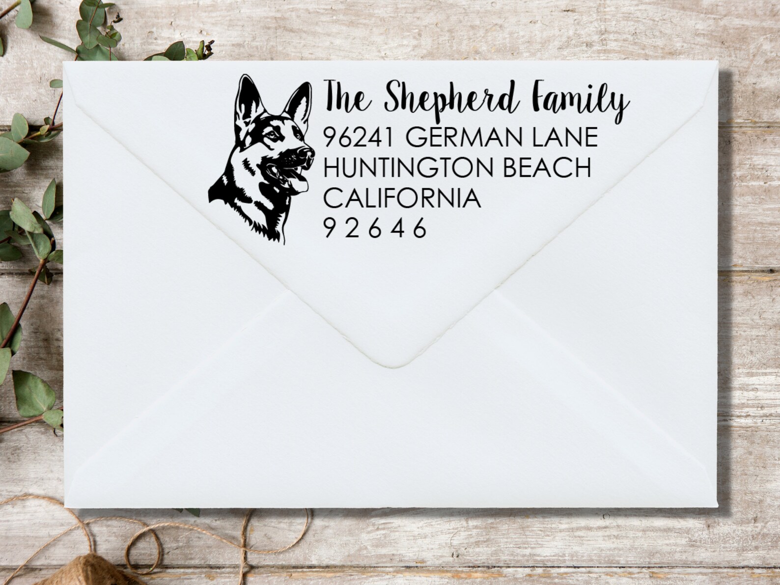 German Shepherd Address Stamp, Dog Address Stamp, GSD Stamp, German ...