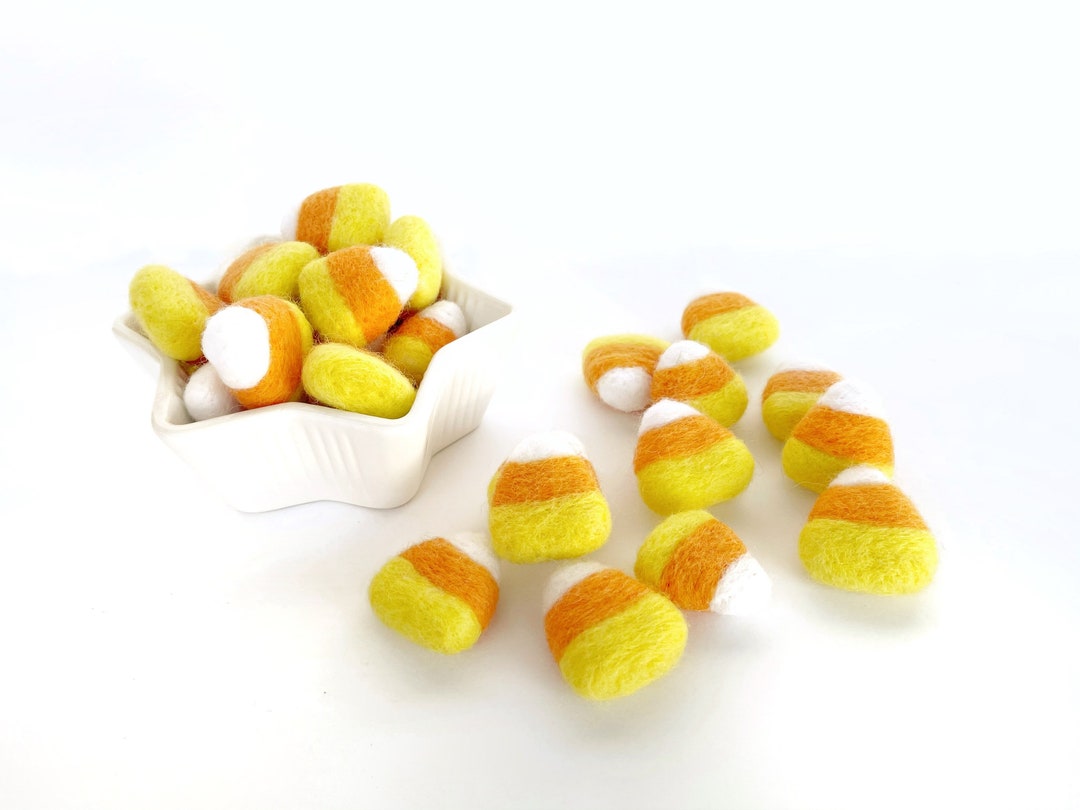 Felt Candy Corn, Halloween Felted Candy Corn, Halloween Felt Shapes ...