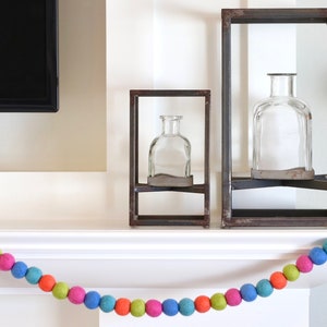 Spring Garland, Summer Garland, Bright Garland, Felt Ball Garland, Pom ...