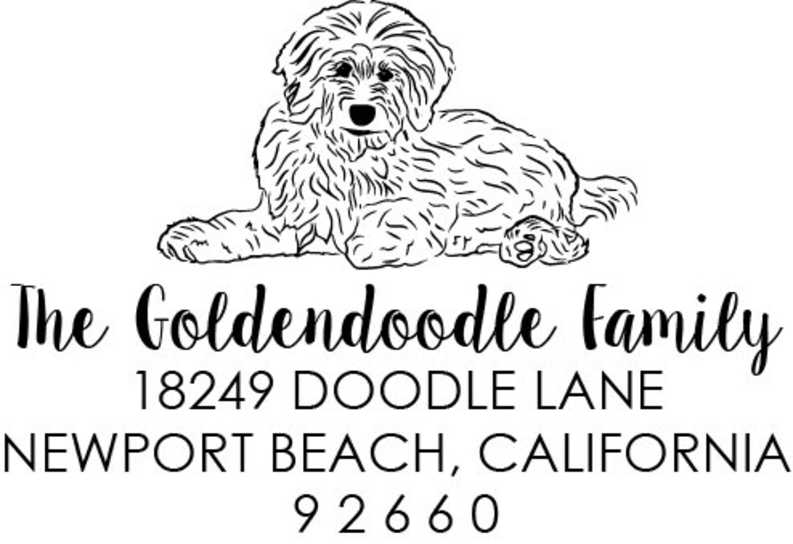 Goldendoodle Address Stamp, Dog Address Stamp, Doodle Address Stamp ...