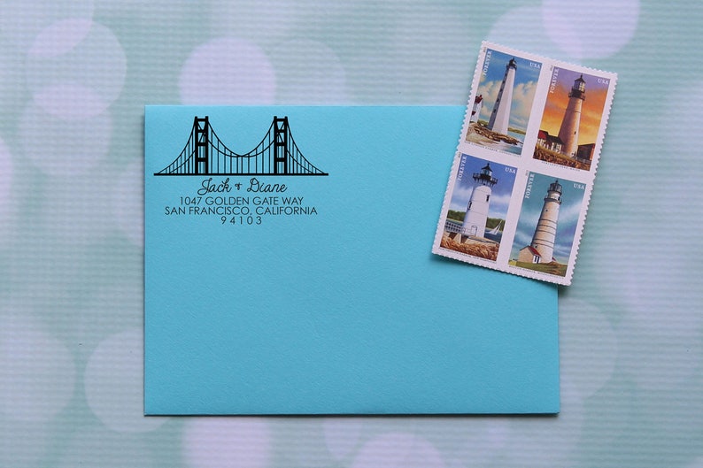 San Francisco Address Stamp Golden Gate Stamp Golden Gate - Etsy