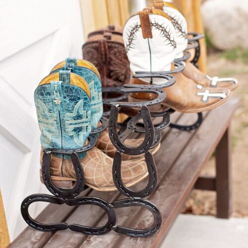 Boot Rack Horseshoe Decor Boot Organizer 6 Pairs of Boots - Etsy