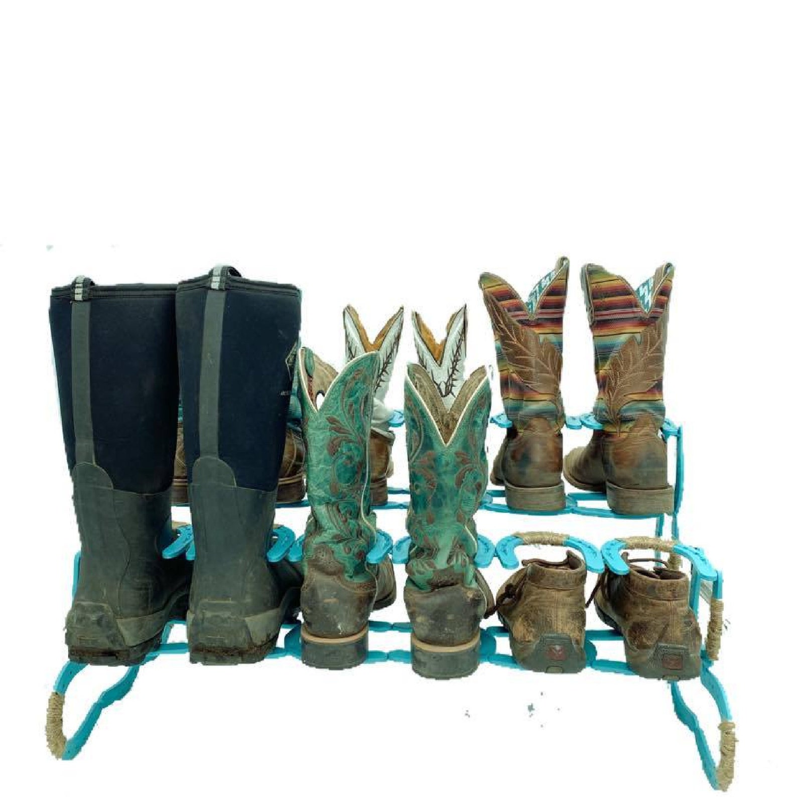 Horseshoe Boot Rack Horseshoe Boot Organizer Horseshoe Art Cowboy Boot ...