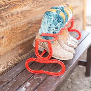 Boot Rack - Boot Storage - Horseshoe Boot Rack - Rustic Boot Rack ...