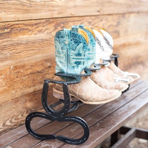 Boot Rack, Horseshoe Boot Rack, Horseshoe Art, Horseshoe Decor, Boot ...