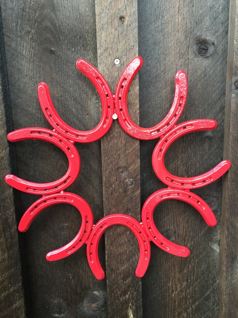 DIY Red Horseshoe Wreath Frame Horseshoe Wreath Frame Door - Etsy