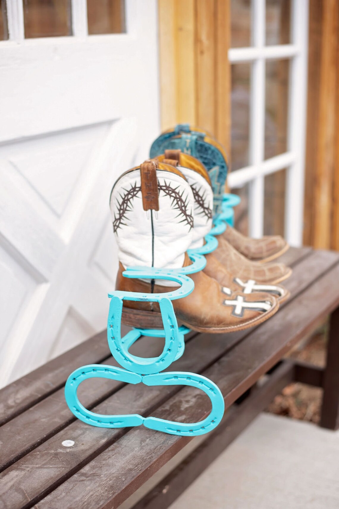 Horseshoe Boot Rack Turquoise Boot Rack Horseshoe Decor - Etsy