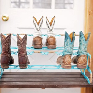 Horseshoe Boot Rack - Horseshoe Boot Organizer - Horseshoe Art- Cowboy ...