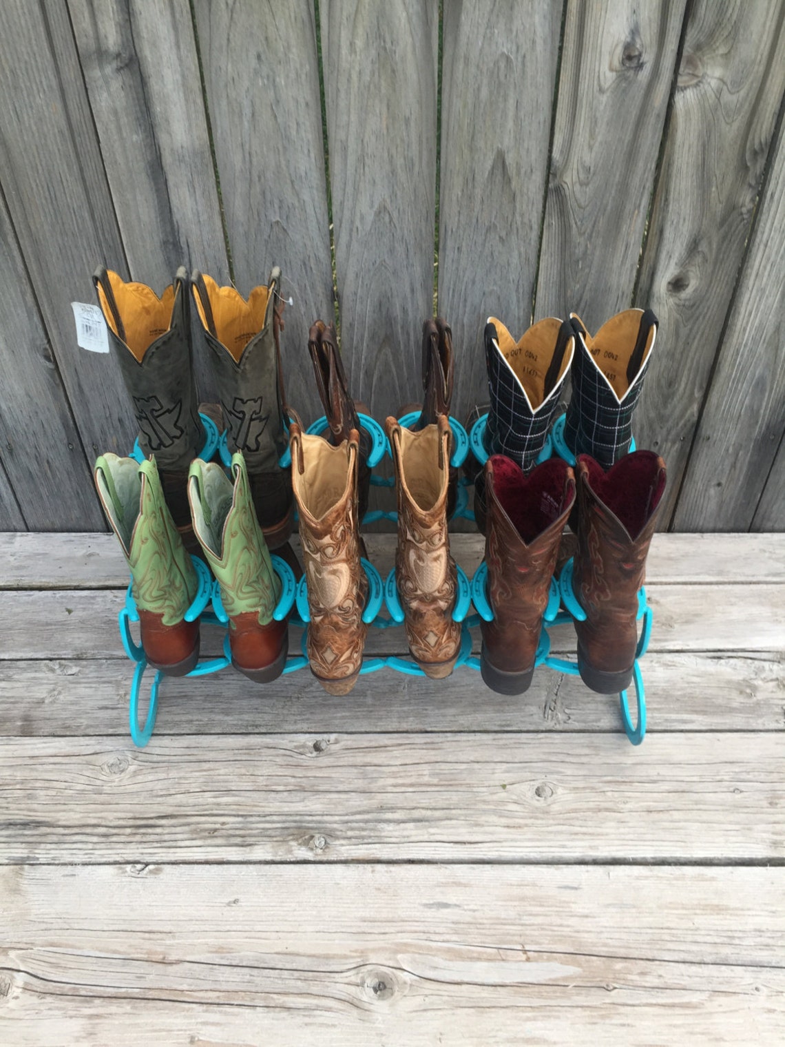 Horseshoe Boot Rack - Boot Rack - Horseshoe Decor - Horseshoe Art ...
