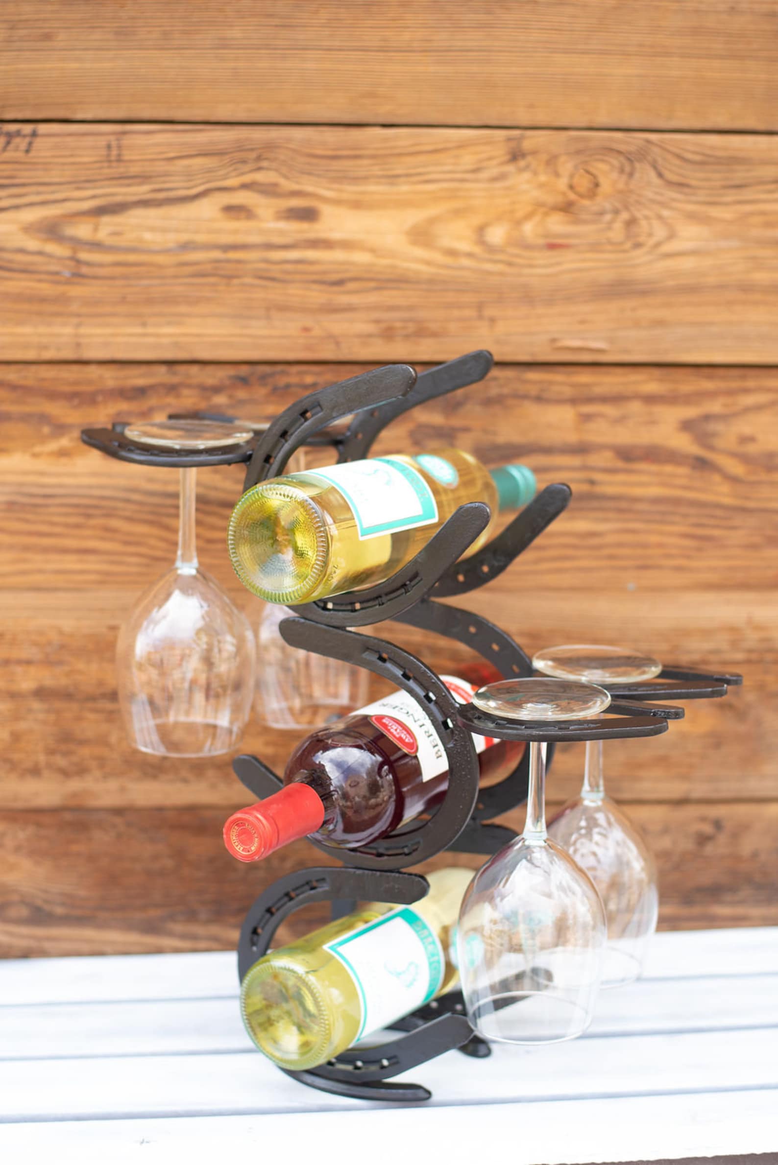 Black Horseshoe Wine Rack Wine Bottle Holder Kitchen Decor - Etsy