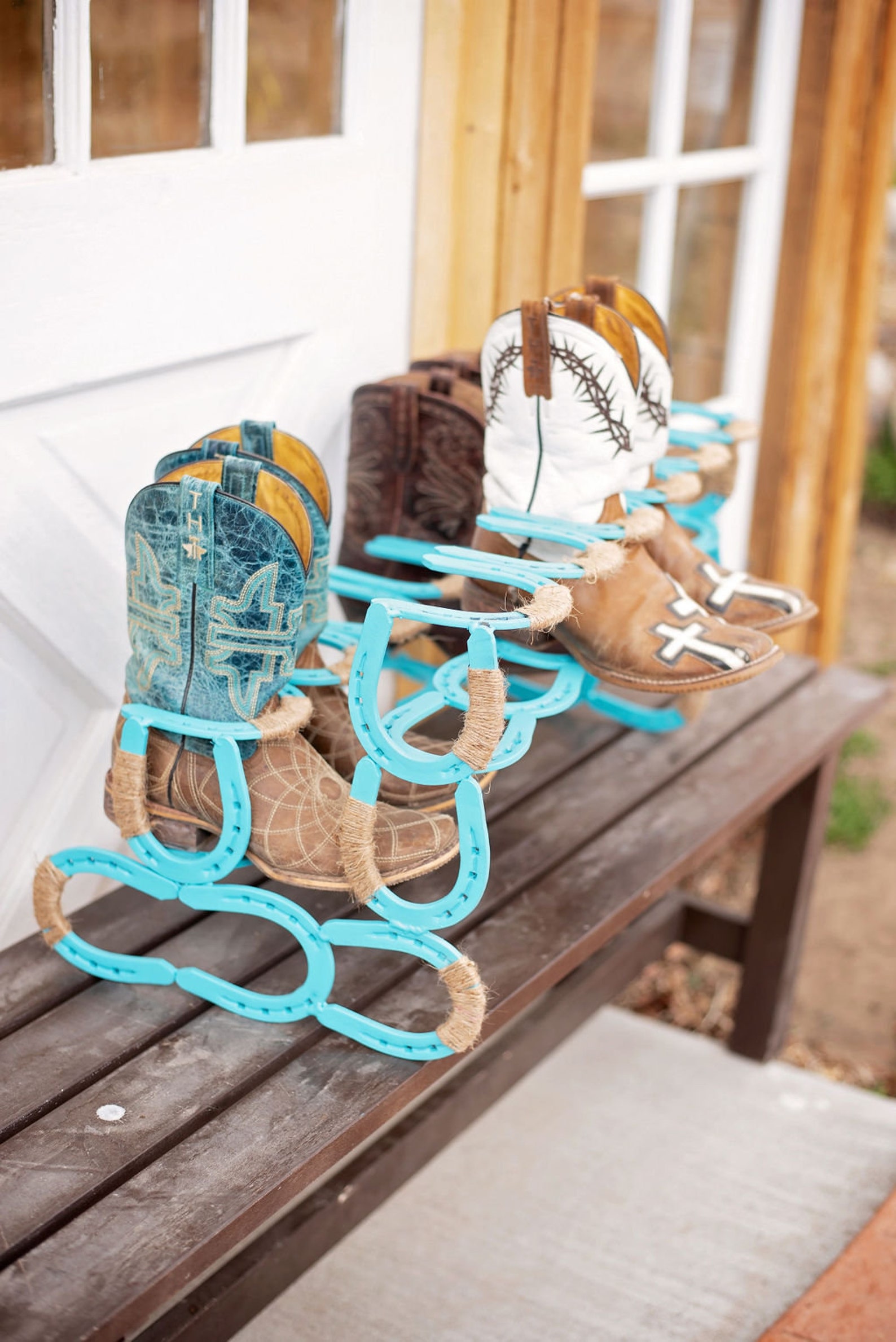 Horseshoe Boot Rack Horseshoe Boot Organizer Horseshoe Art Cowboy Boot ...