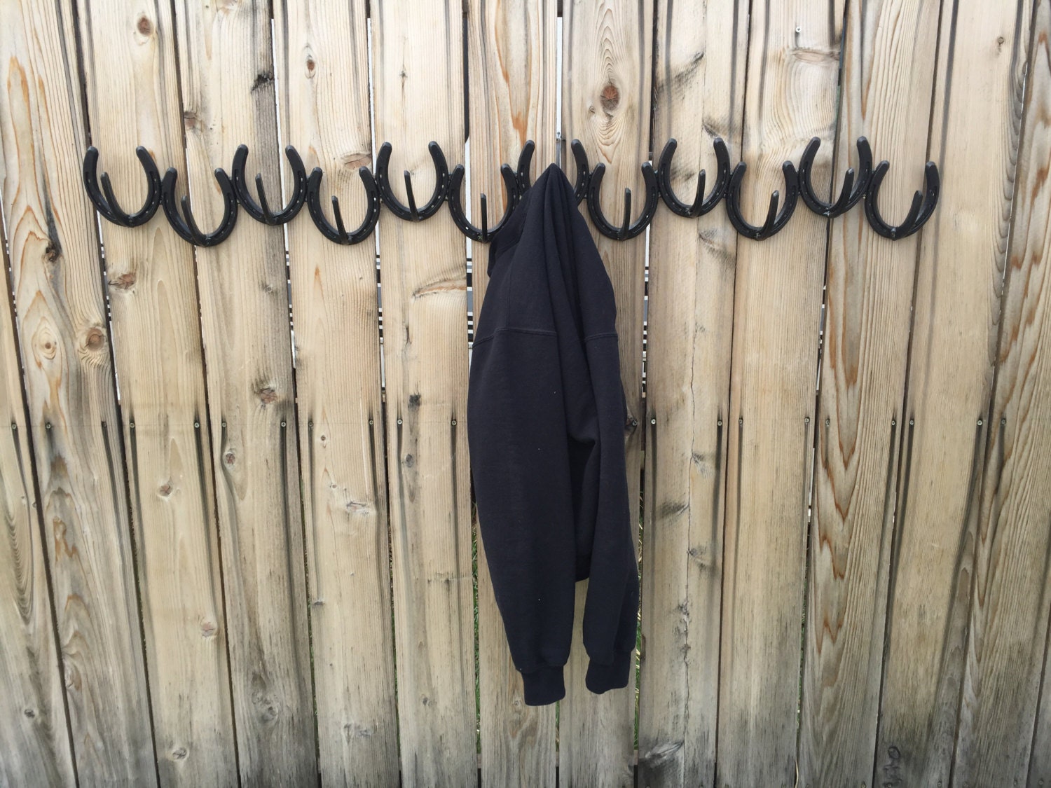 12 Hook Horseshoe Coat Rack Horseshoe Hooks Horseshoe Decor | Etsy