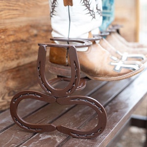 Boot Rack, Horseshoe Boot Rack, Cowboy Boot Rack, Boot Organizer ...