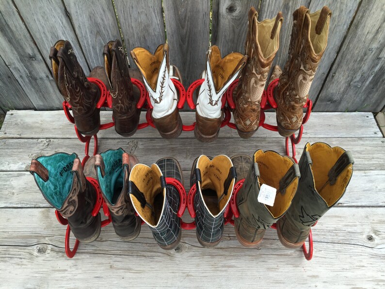 Horseshoe Boot Rack Red Boot Rack Boot Rack Horseshoe | Etsy