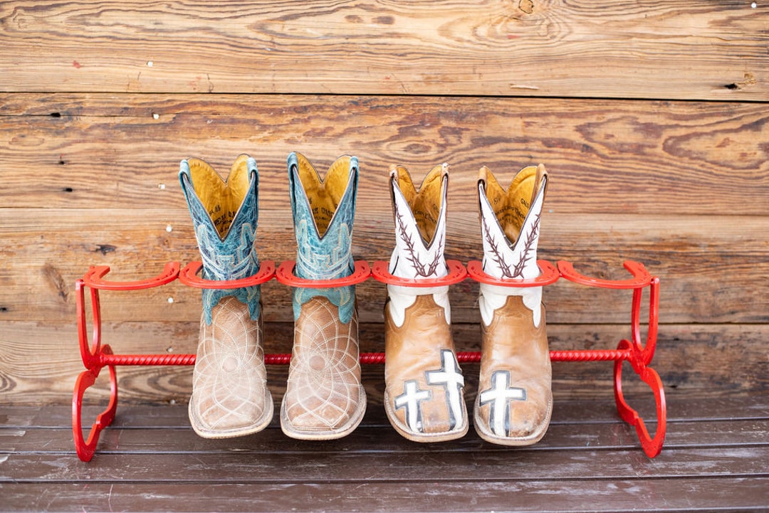 Boot Rack - Boot Storage - Horseshoe Boot Rack - Rustic Boot Rack ...