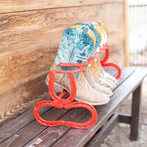 Boot Rack - Boot Storage - Horseshoe Boot Rack - Rustic Boot Rack ...