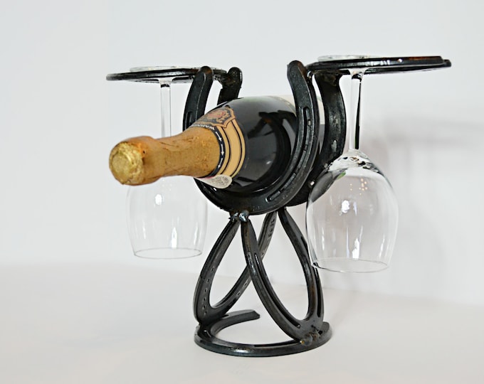 Custom Rustic Horseshoe Wine Rack | Hand Crafted | Hand Painted ...