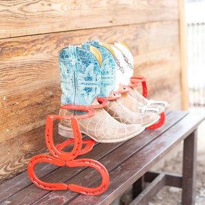 Horseshoe Boot Rack - Boot Rack - Holds 3 Pairs - Horseshoe Decor ...