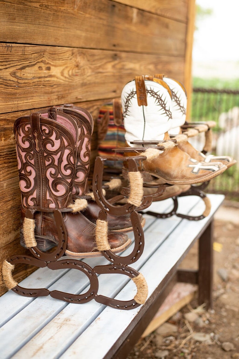 Horseshoe Boot Rack Boot Rack Southern Decor Horseshoe Art - Etsy