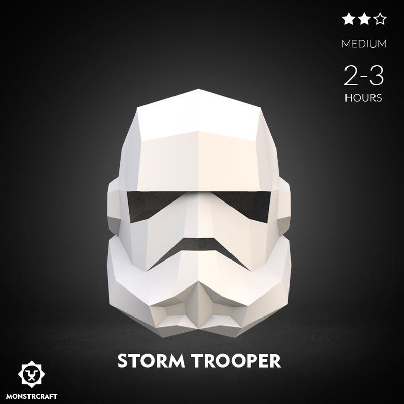 Stormtrooper Helmet Paper Mask, Low Poly Cosplay (PDF Template) - Etsy