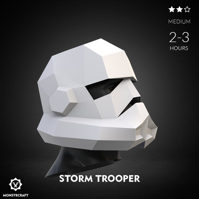 Stormtrooper Helmet Paper Mask, Low Poly Cosplay (PDF Template) - Etsy