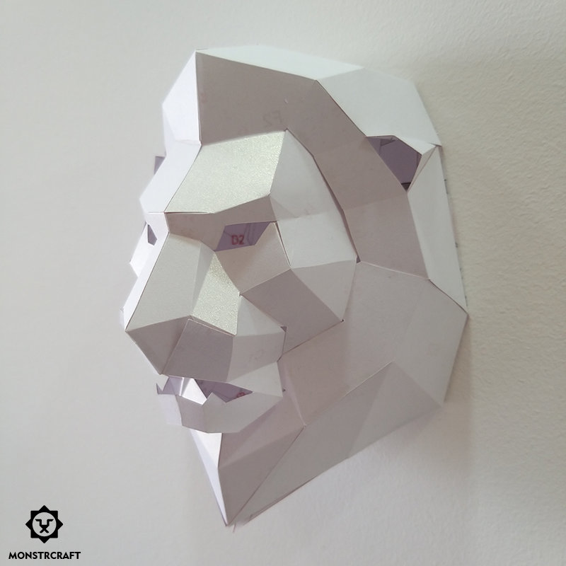 Lion Head Paper Craft Wall Decor Digital Files Printable PDF - Etsy
