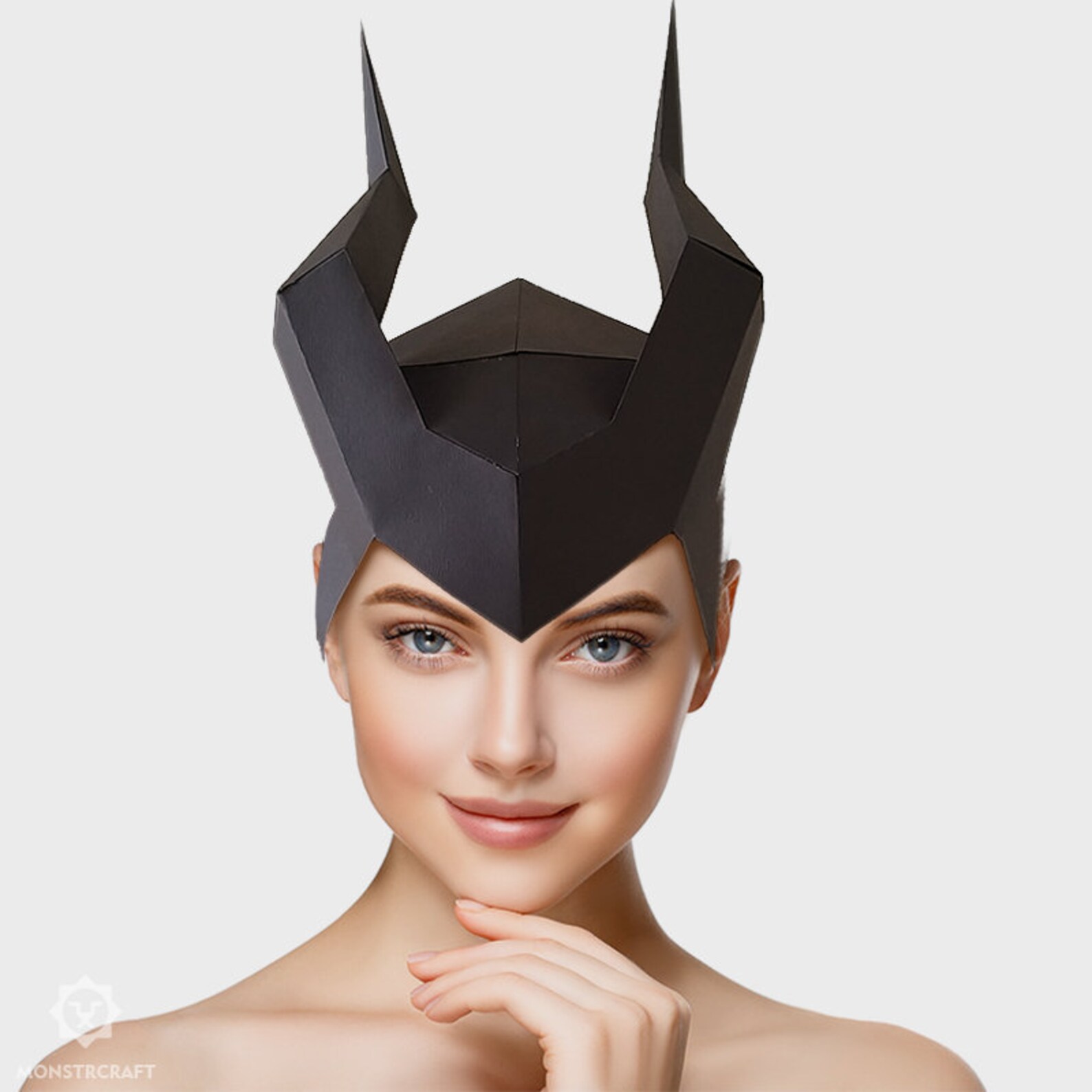 Maleficent Paper Mask PDF Template Evil Queen Head Dress | Etsy