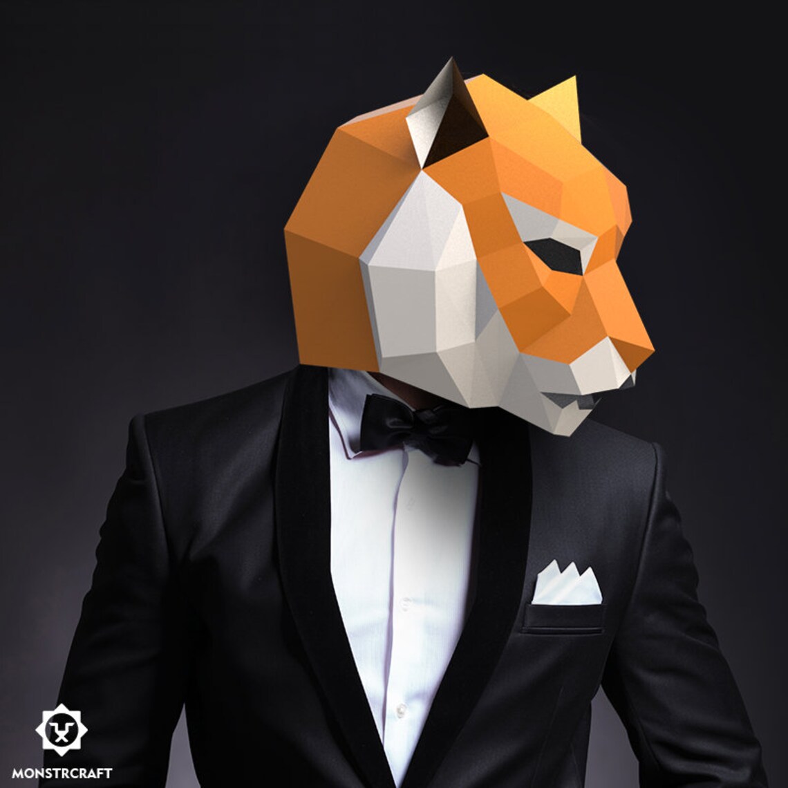 Tiger Paper Mask, Animal Cosplay, Low Poly Paper Mask PDF Template, 3d ...